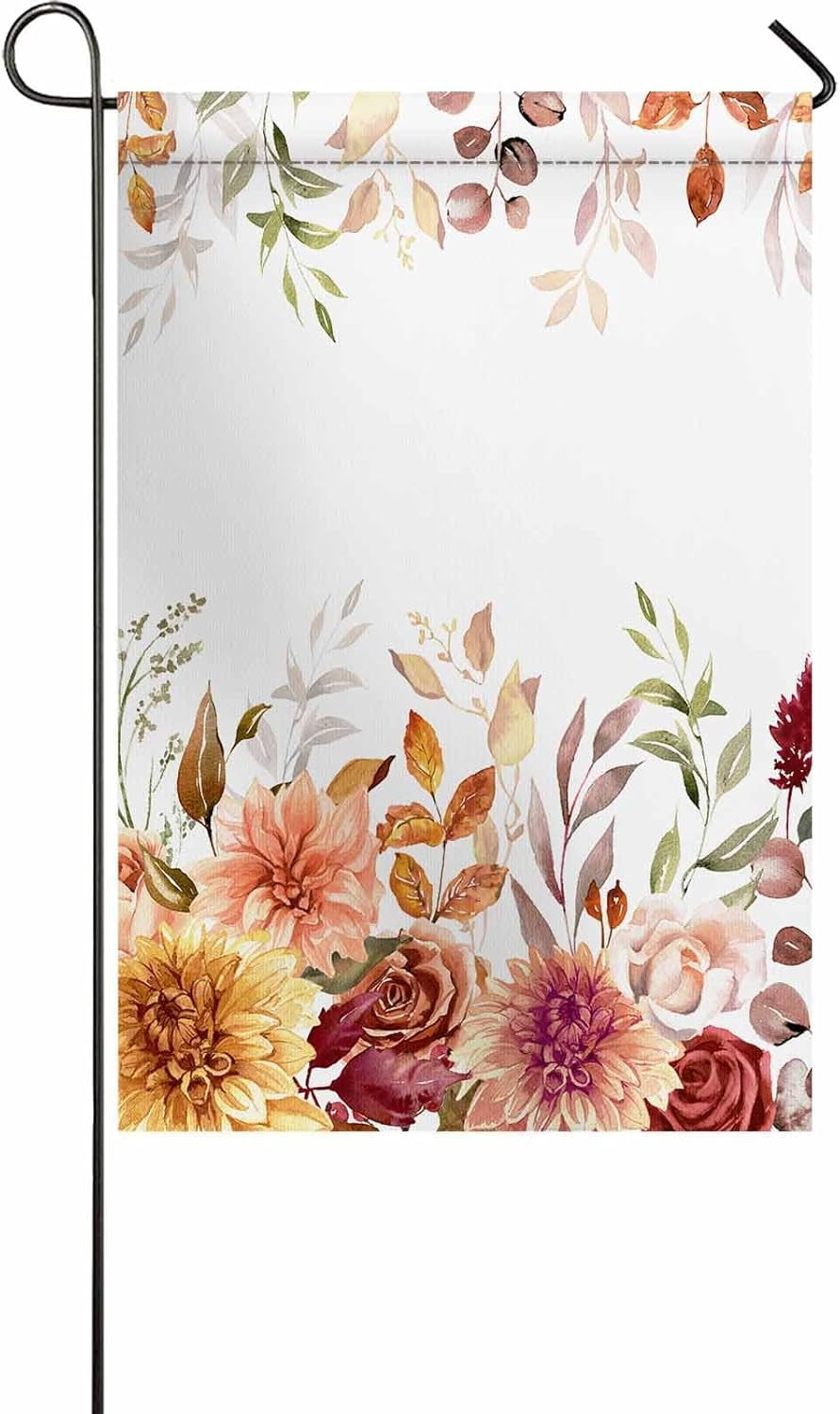 Garden Flag Double Sided Fall Thanksgiving Flowers Eucalyptus Leaves ...