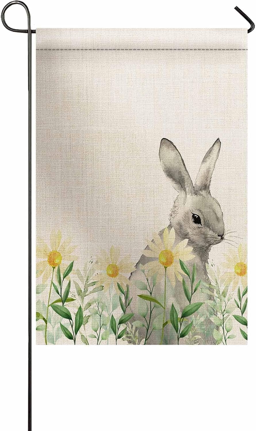 Garden Flag Double Sided Plants Animal Rabbit Farmhouse Style Daisy ...