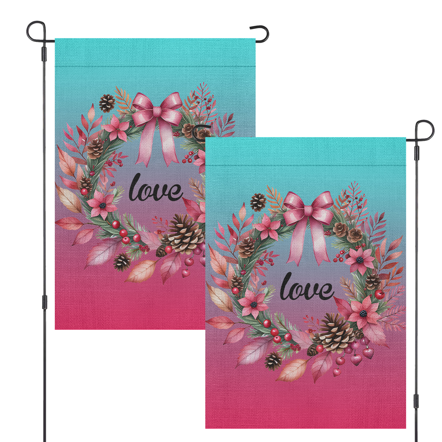 Garden Flag Full Polyester Imitation Linen – Beautiful Flower Design ...