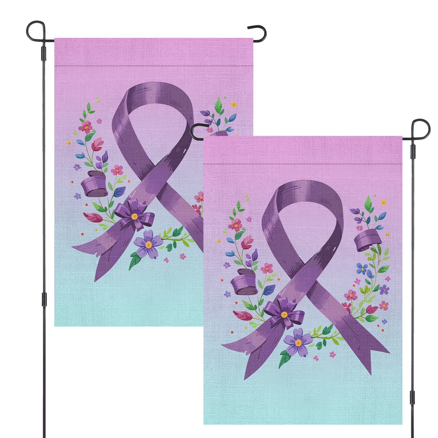 Garden Flag Full Polyester Imitation Linen – Beautiful Flower Large ...