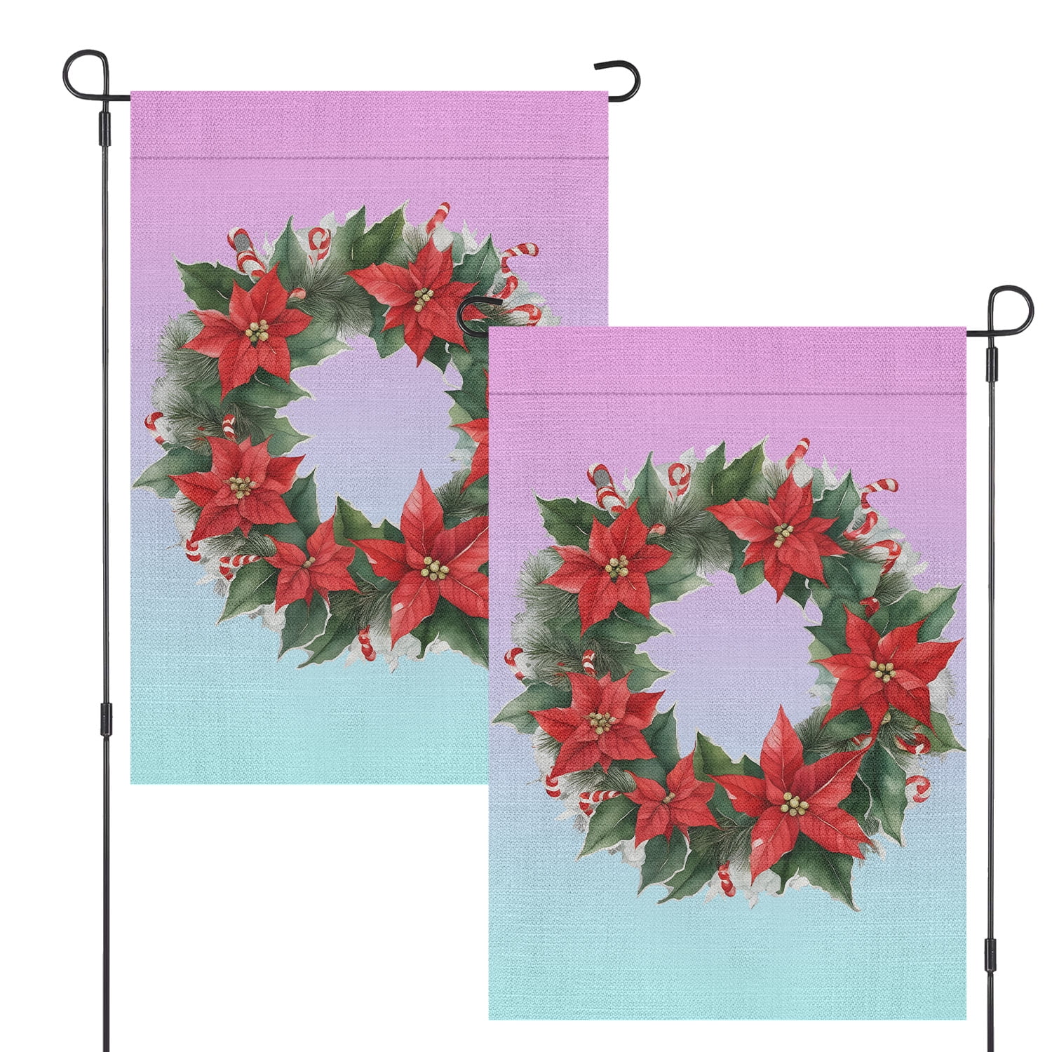 Garden Flag Full Polyester Imitation Linen – Beautiful Flower Outdoor ...