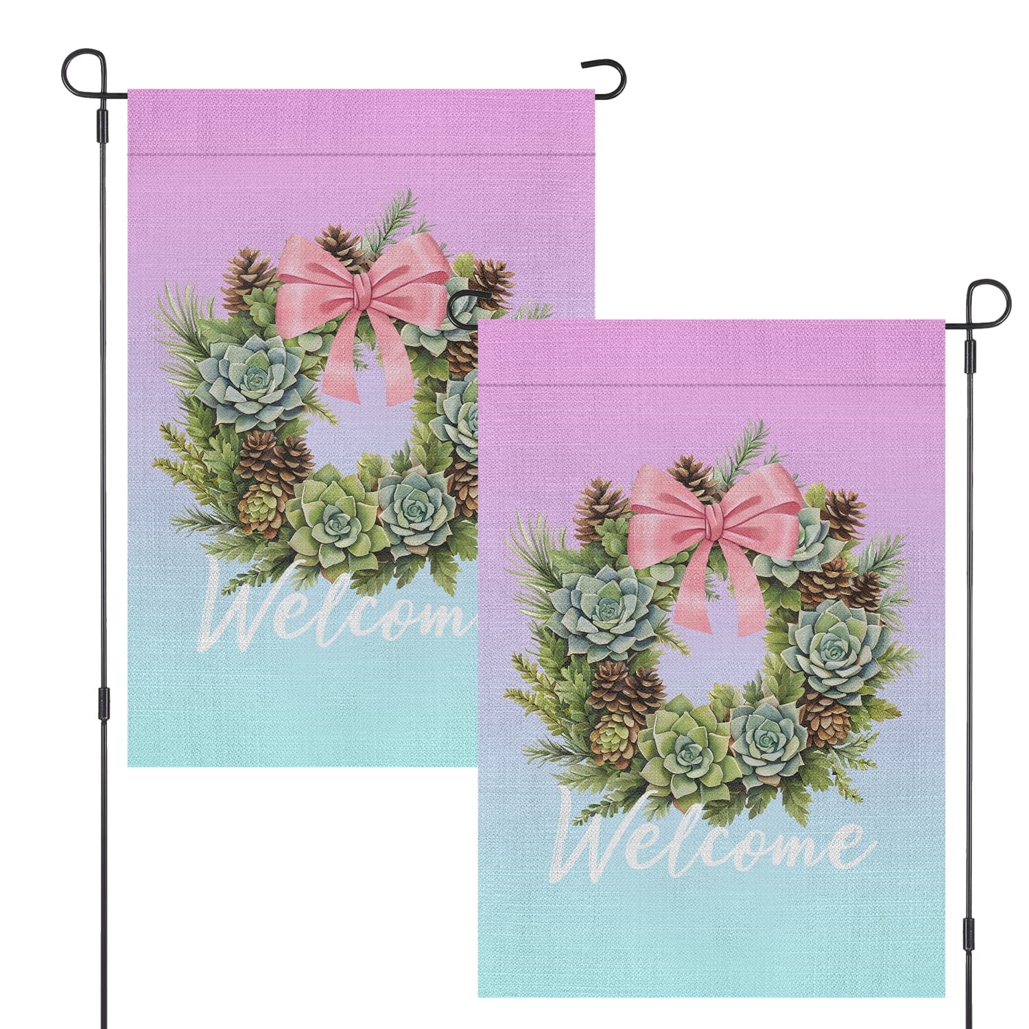 Garden Flag Full Polyester Imitation Linen – Vibrant Flower Design for ...