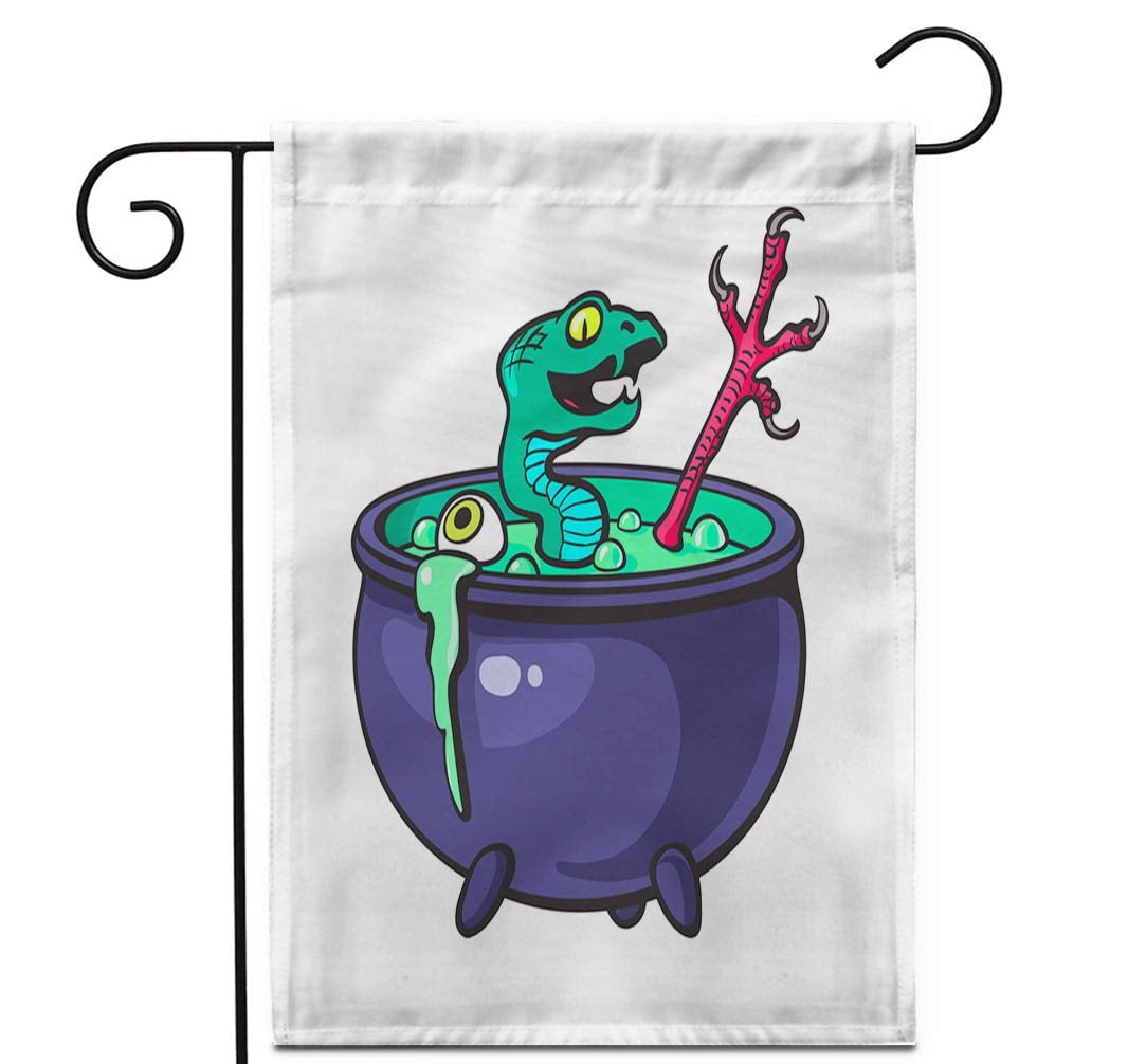 Garden Flag Halloween Witches Cauldron Green Potion Serpent Eye Bird ...
