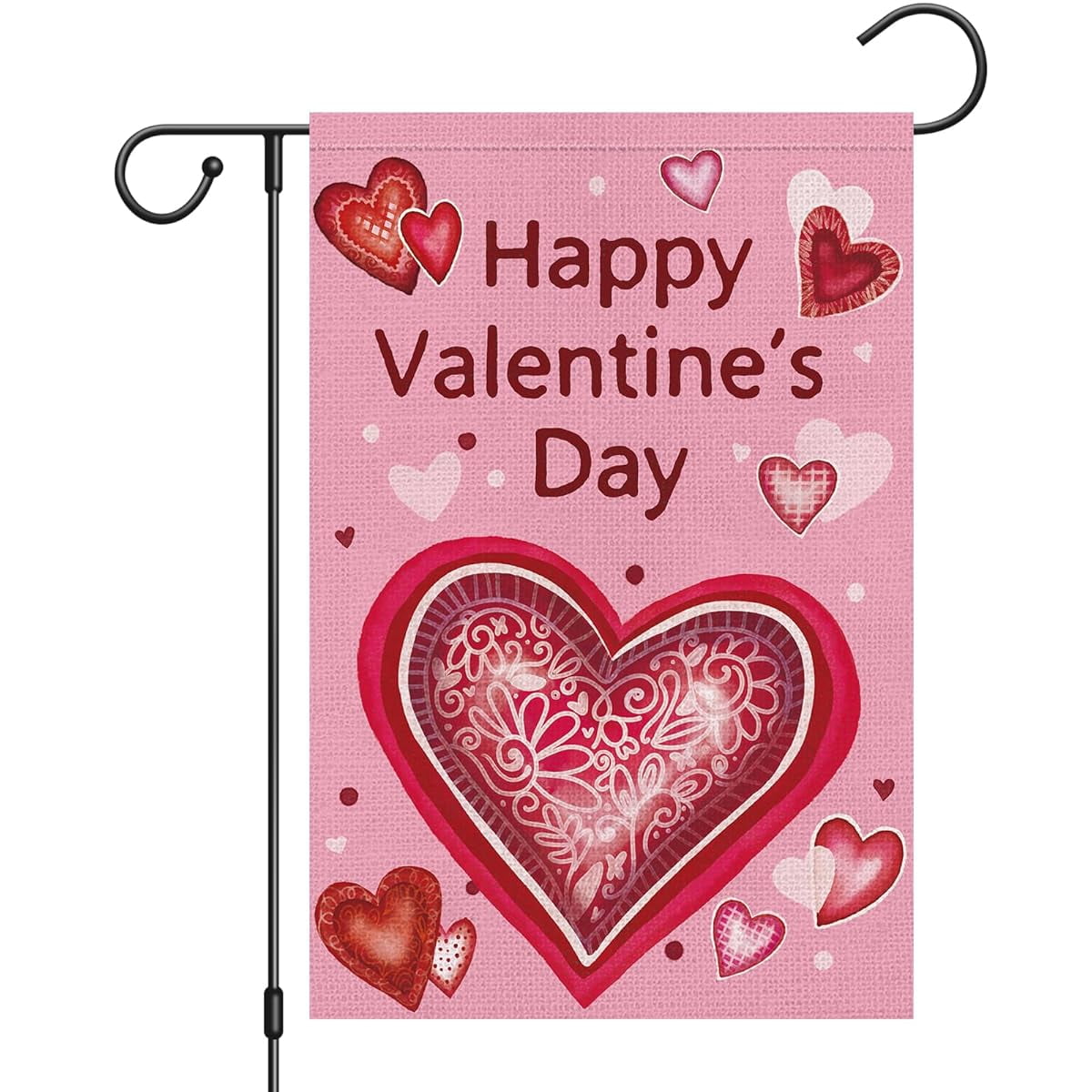 Garden Flag Happy Valentines Heart Flag, Anniversary Wedding Holiday ...