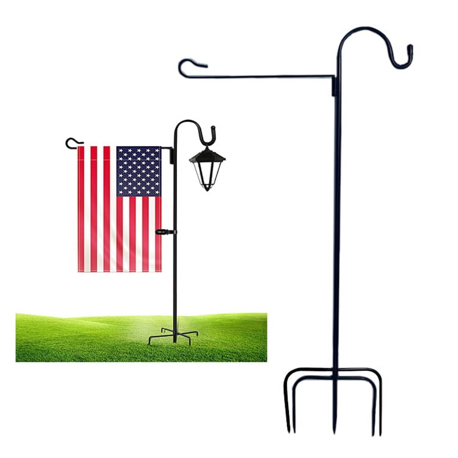Goodwill Garden Flag Holder Stand, 54 Inch Heavy Duty Wrought Iron Pole ...