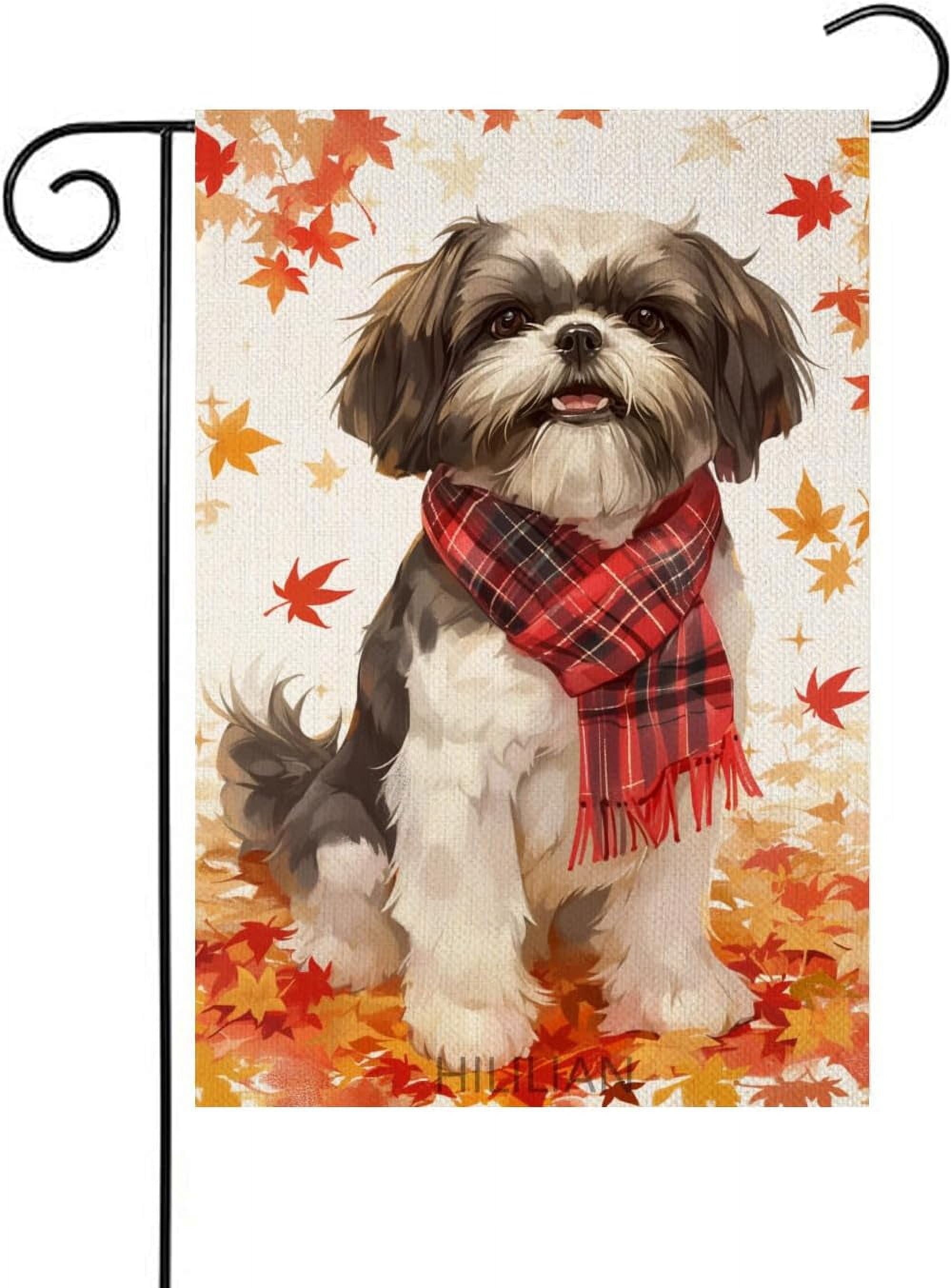 Garden Flag Home Garden Welcome Dog Fall Yard Flag, Double Sided for ...