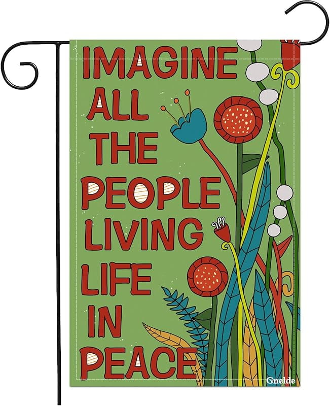 Garden Flag Imagine All the People Living Life in Peace Spring Summer ...