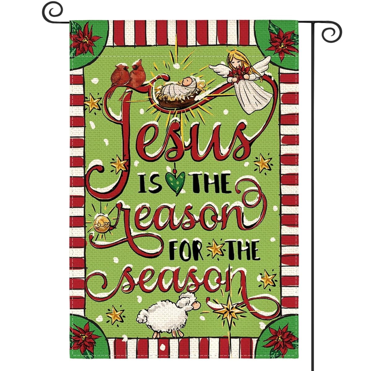 Garden Flag Jesus Is The Reason For The Season Flag Nativity Christian ...