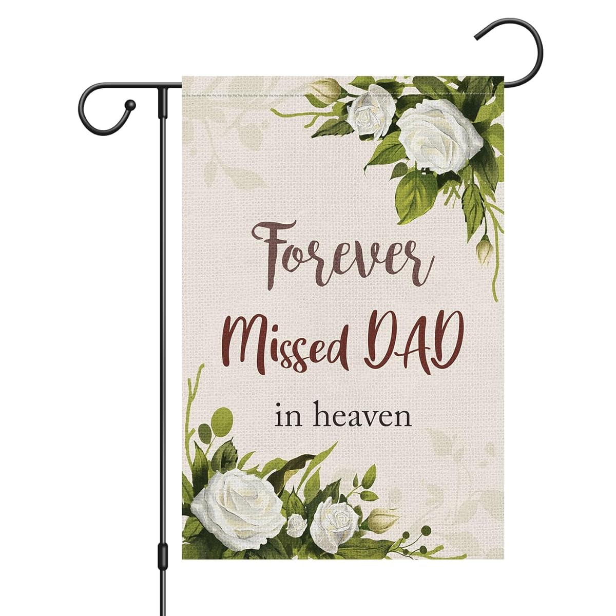 Garden Flag Memorial Forever Missed Dad Flag Outdoor Floral Cemetery ...