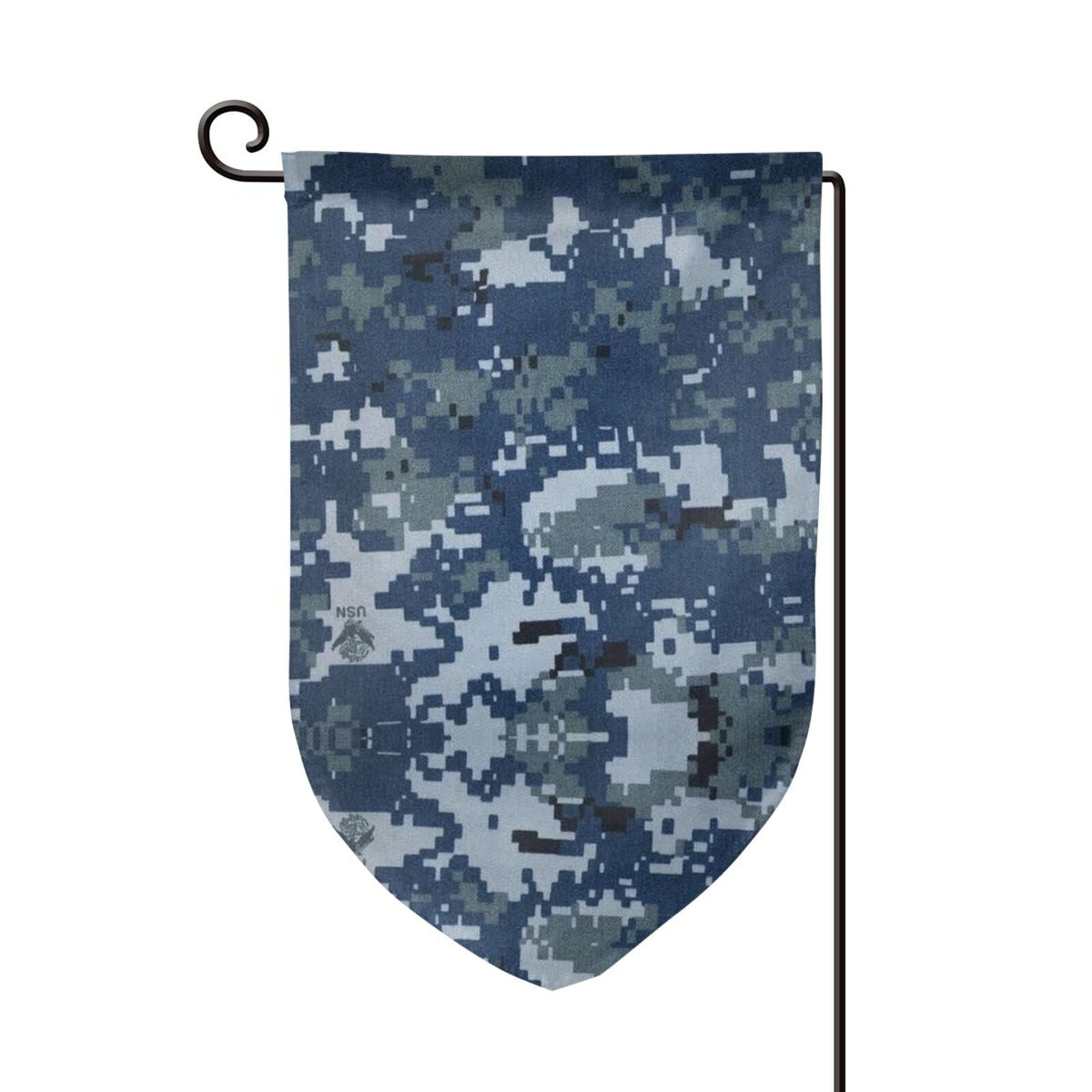 Garden Flag Navy Blue Digital Camouflage Double Sided Small Yard ...