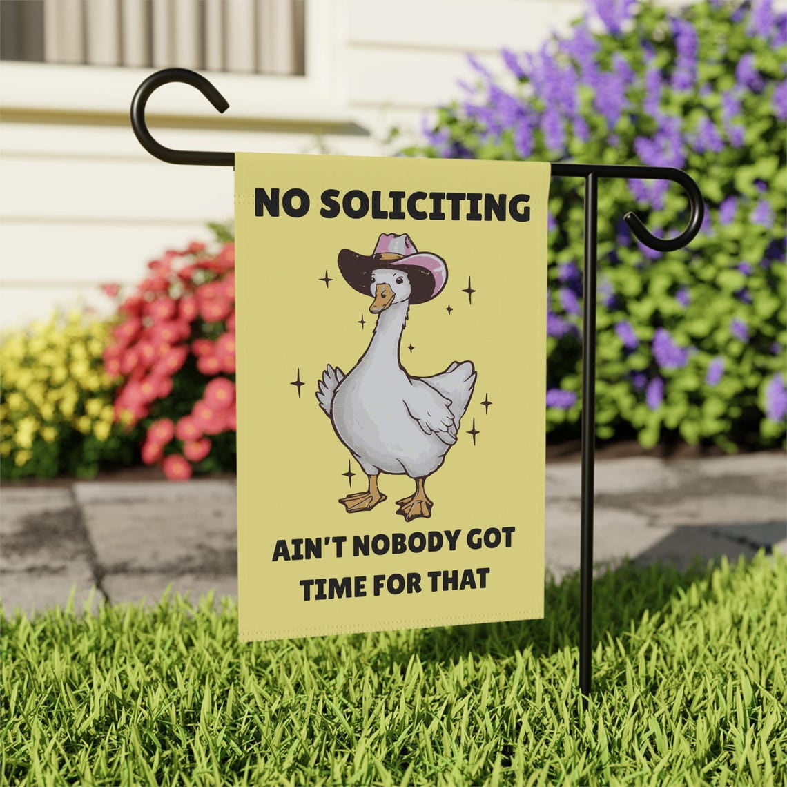 Garden Flag No Soliciting Goose Flag Porch Seasonal Outdoor Decoration ...