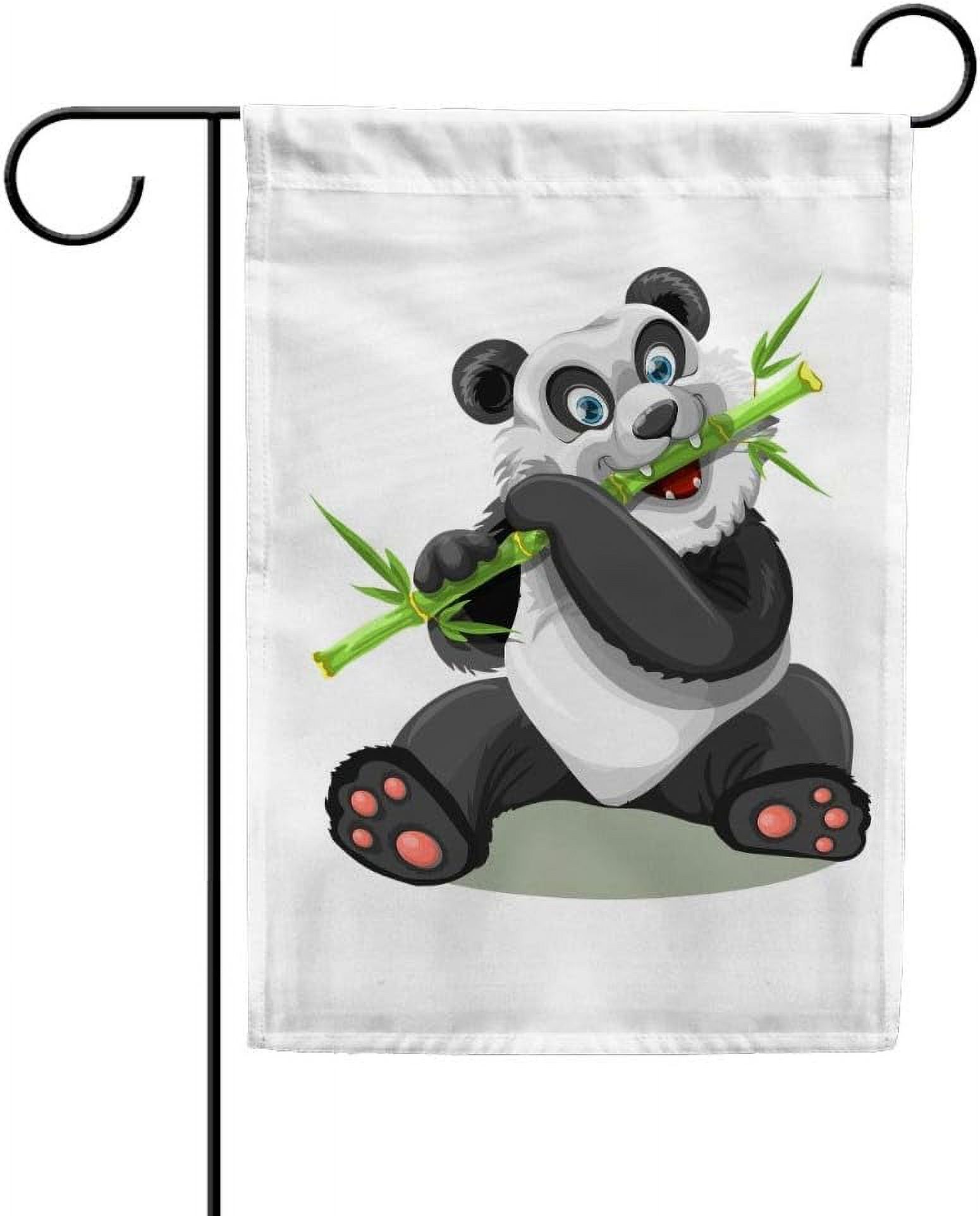 Garden Flag Outdoor Flags Banners Panda Animal Bamboo Wild Eating ...