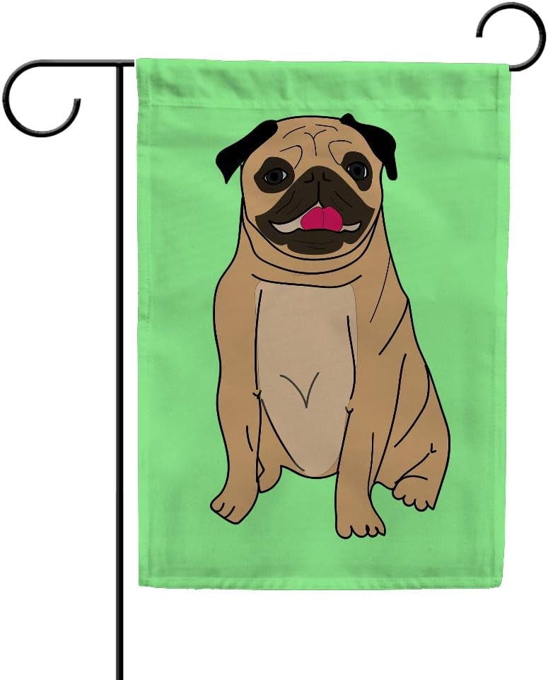 Garden Flag Outdoor Flags Banners Pug Dog Pet Animals Animal Polyester ...