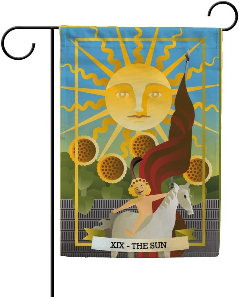 Garden Flag Outdoor Flags Banners ﻿Sun Tarot Card Polyester Vertical ...