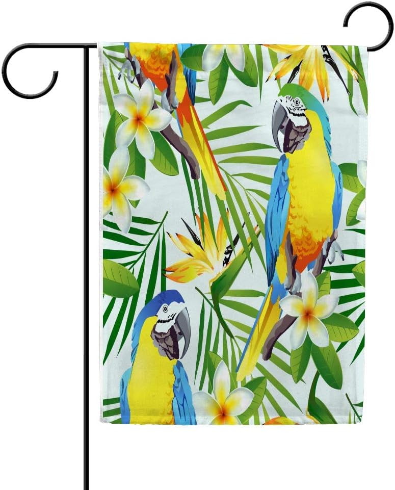 Garden Flag Outdoor Flags Banners Tropical Birds Colorful Parrots ...
