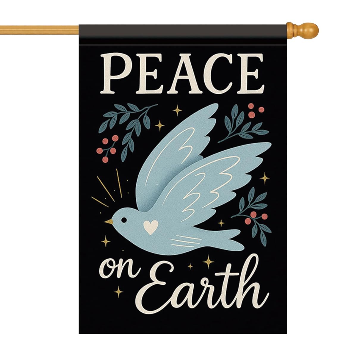 Garden Flag Peace On Earth Flag Dove Olive Branch Stars Christian ...