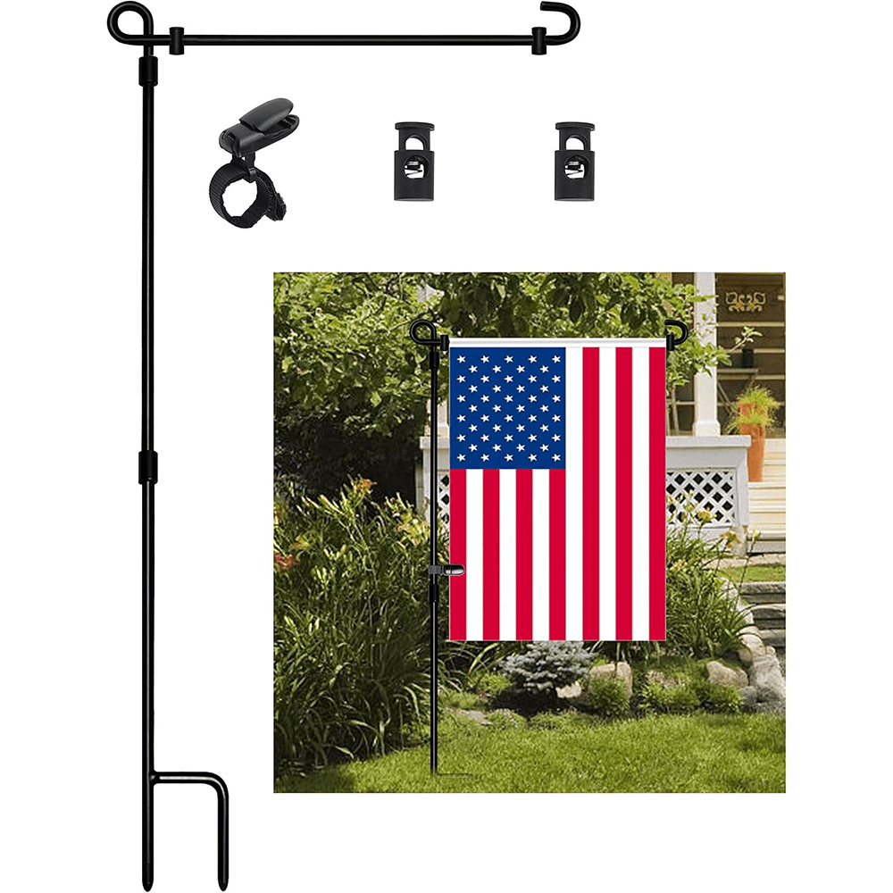 Garden Flag Stand, Garden Flag Pole Holder Metal, Powder-Coated Weather ...