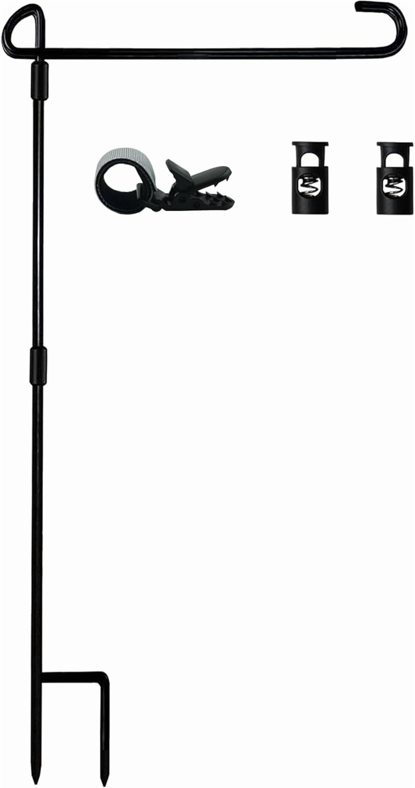 Garden Flag Stand-Holder-Pole with Flag Stopper and Clip Waterproof ...