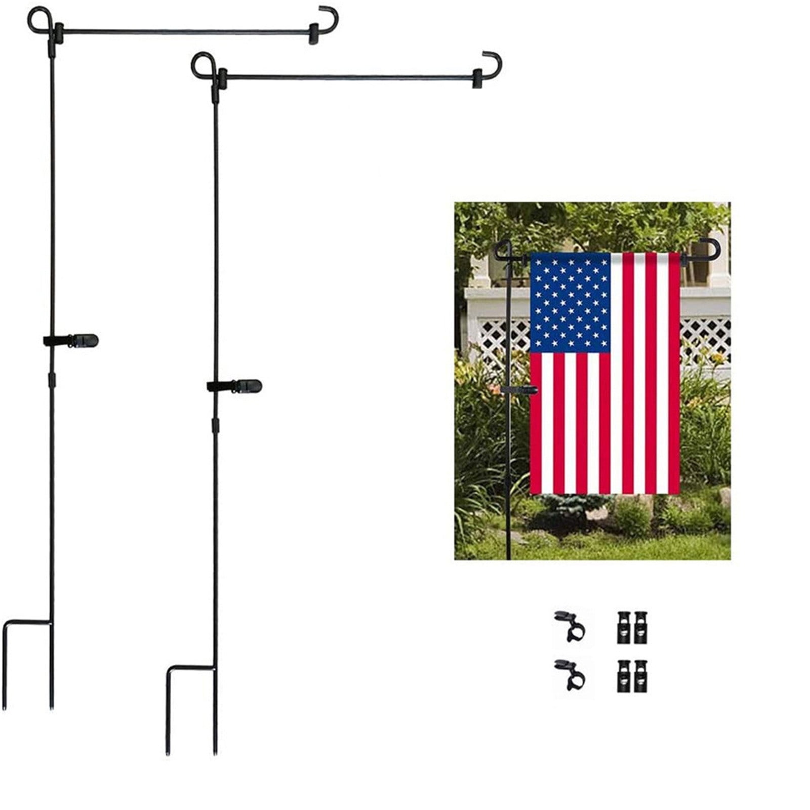 Garden Flag Stand,Premium Garden Flag Holder Pole Metal Powder-Coated ...