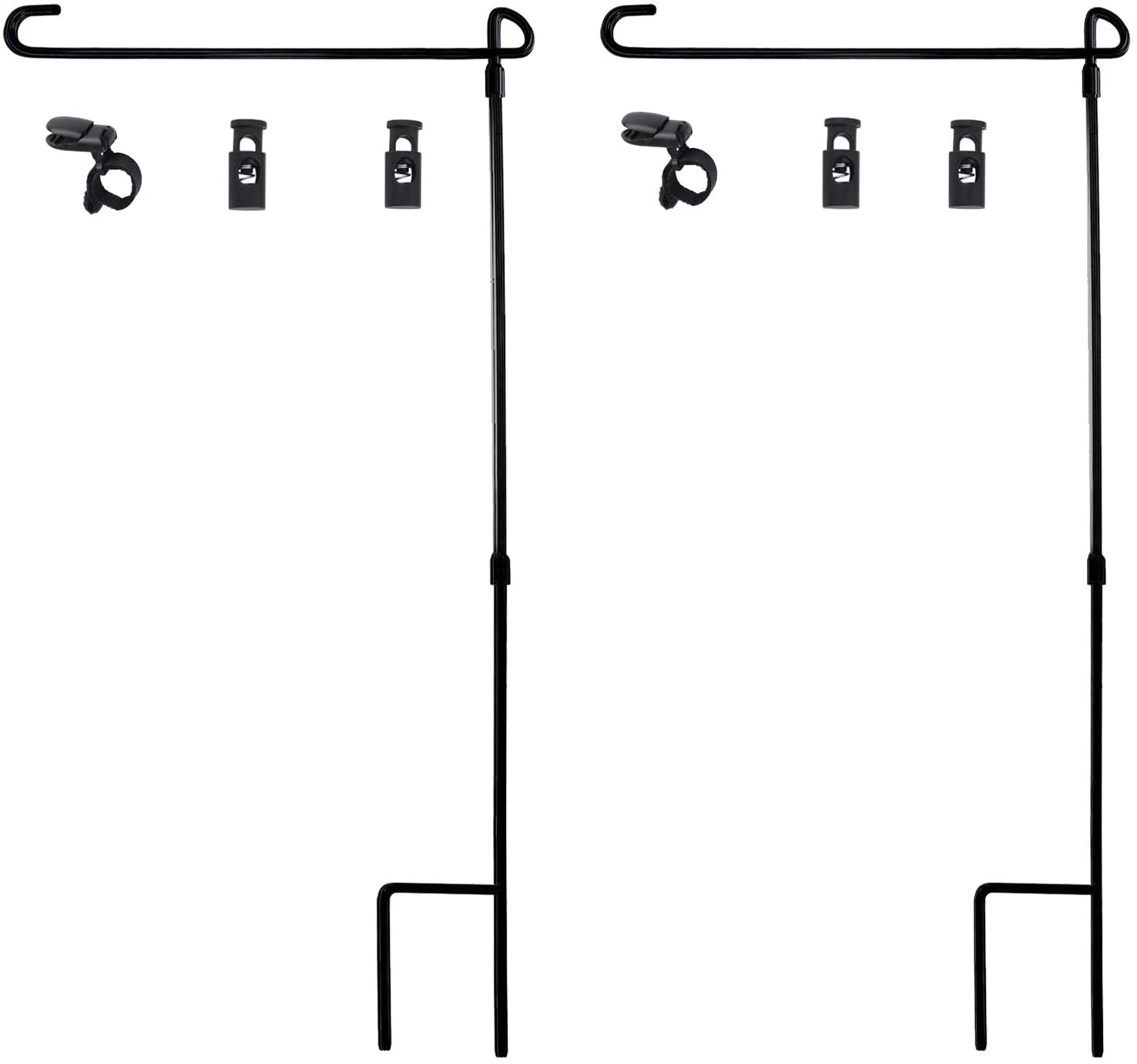 Garden Flag Stand, Premium Garden Flag Pole Holder Metal Wrought Iron ...