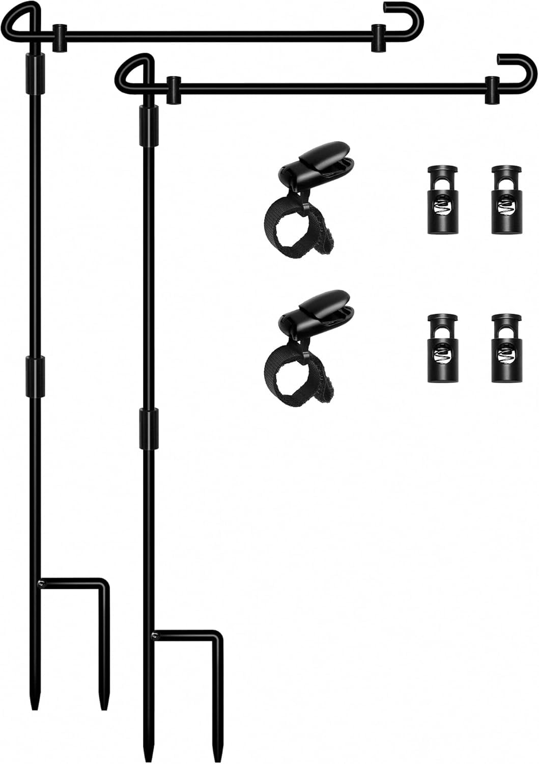Garden Flag Stand, Premium Garden Flag Pole Holder Metal Wrought Iron ...