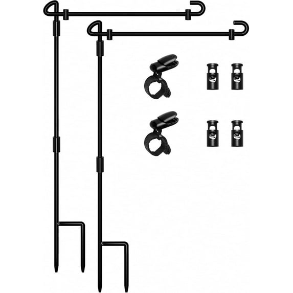 Garden Flag Stand, Premium Garden Flag Pole Holder Metal Wrought Iron ...