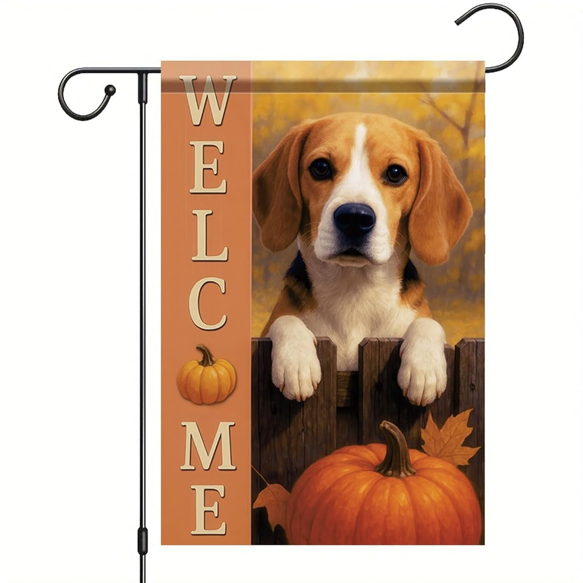 Garden Flag Thanksgiving Fall Flag Beagle Dog Pumpkin Autumn Welcome ...