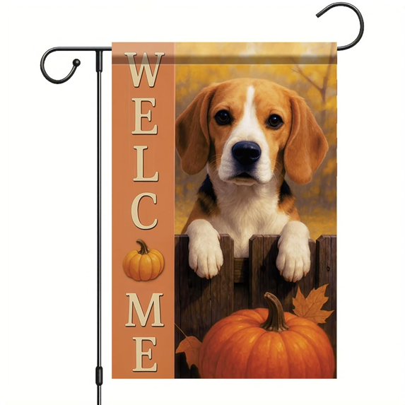 Garden Flag Thanksgiving Fall Flag Beagle Dog Pumpkin Autumn Welcome ...