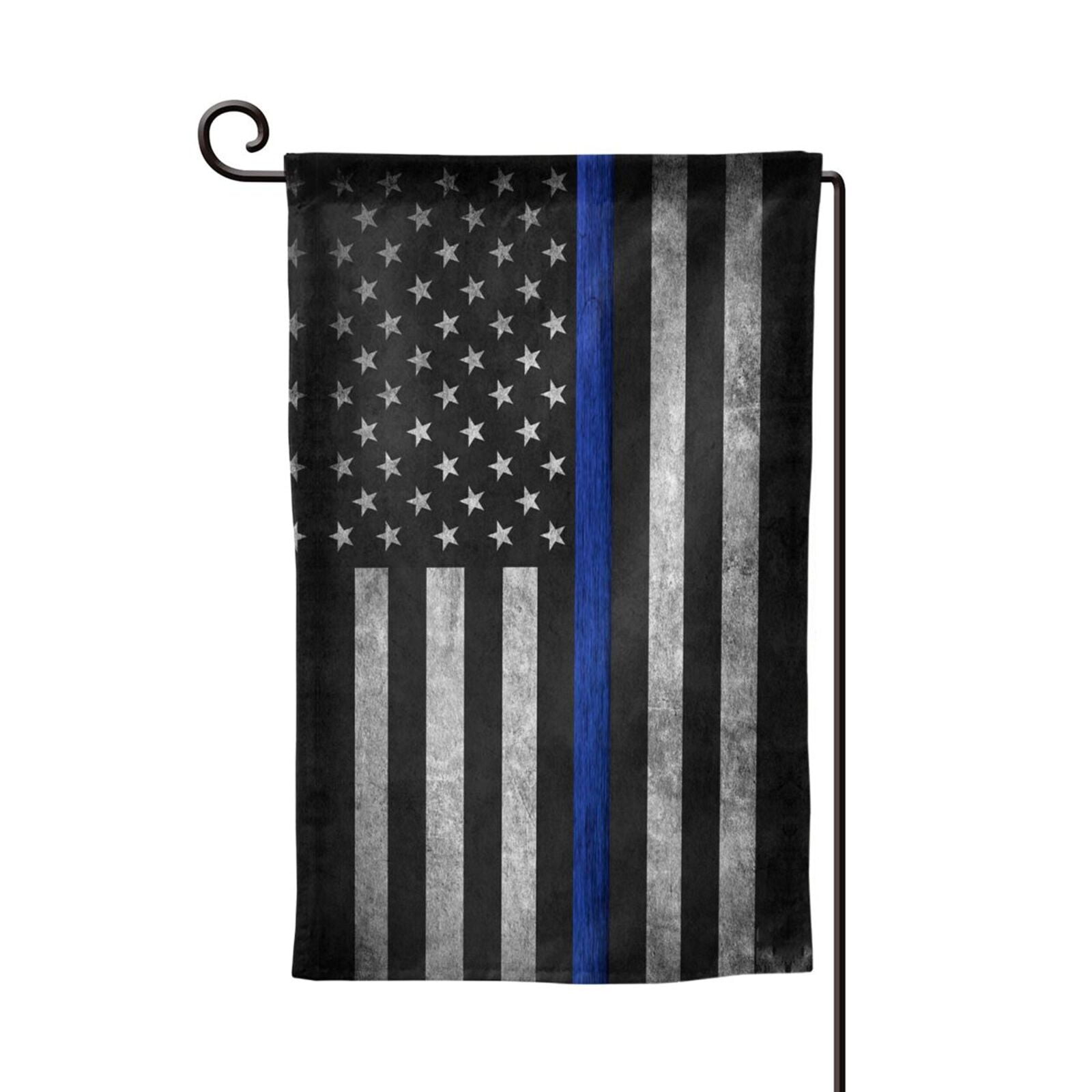 Garden Flag Thin Blue Line Flag Pattern Double Sided Small Yard Holiday ...