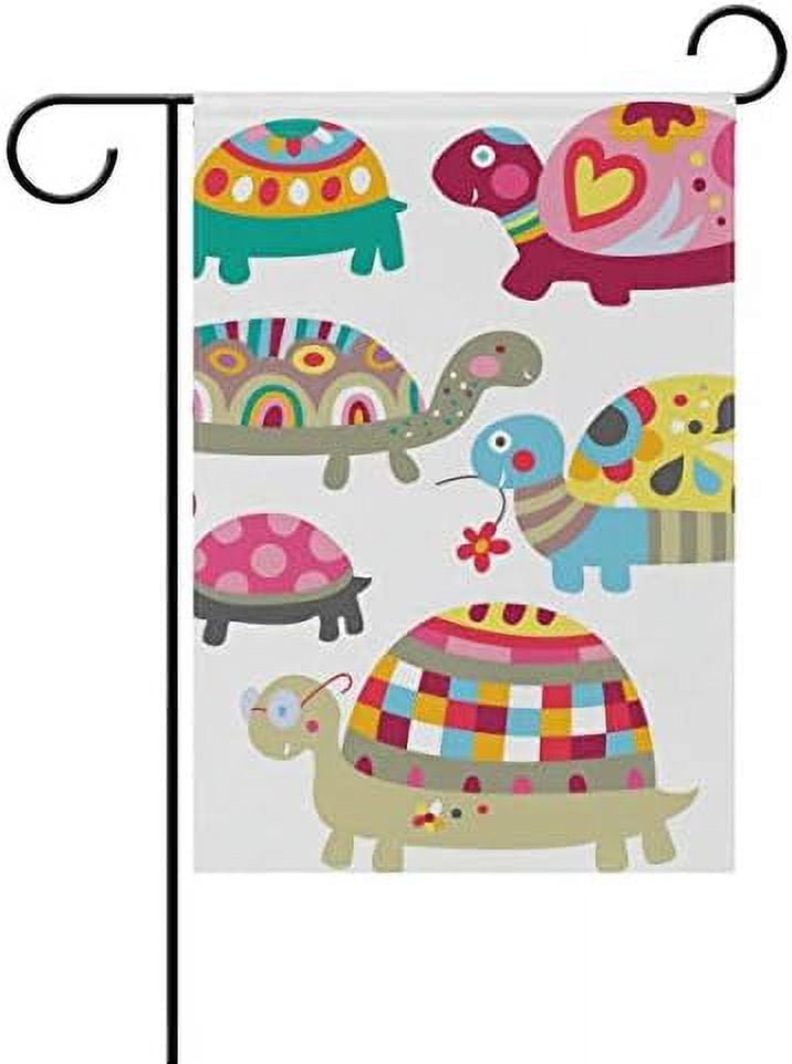 Garden Flag Tortoise Yard Flags Decorative House Spring Summer Double ...