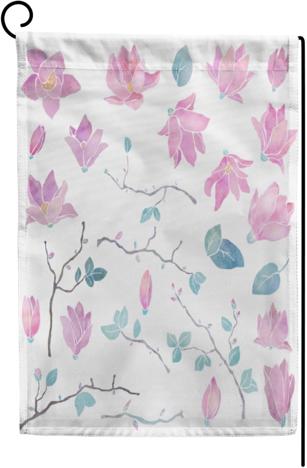 Garden Flag Vertical Double Sided Yard Flags Pink Magnolia Flowers ...