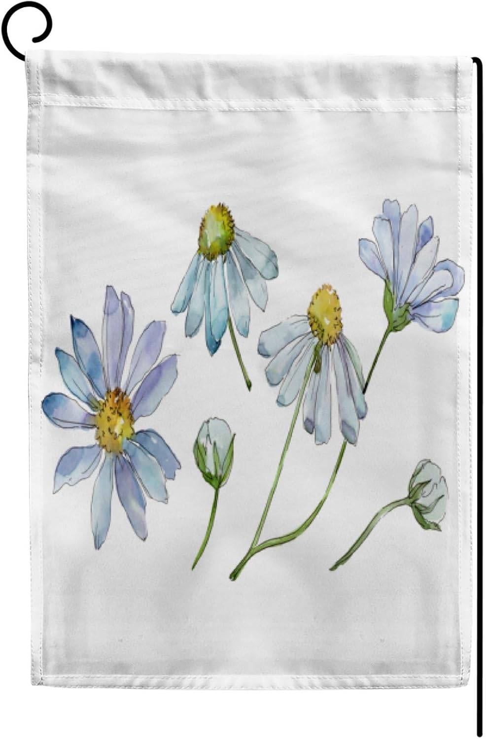 Garden Flag Vertical Double Sided Yard Flags White Daisy Floral ...