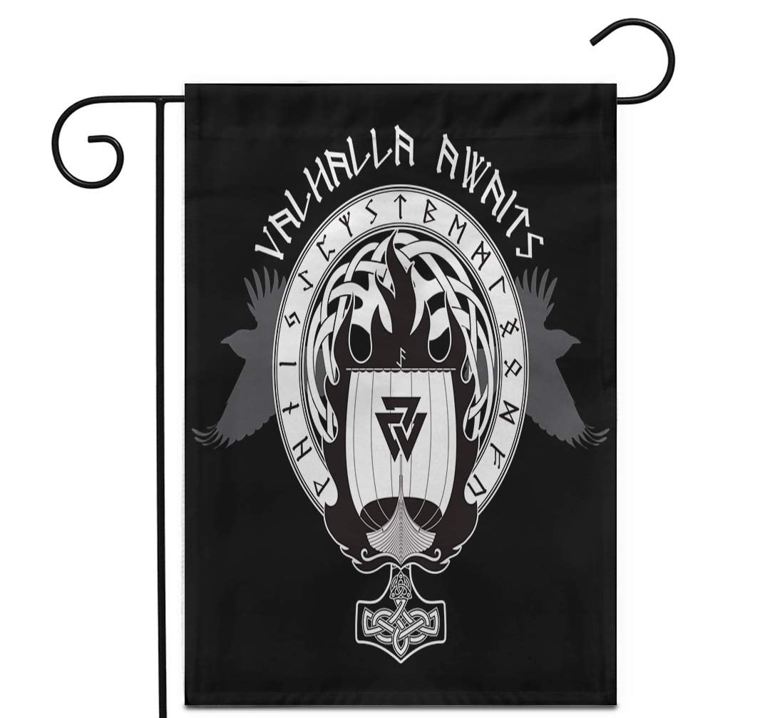 Garden Flag Warship of The Vikings Drakkar on Fire and Norse Outdoor ...