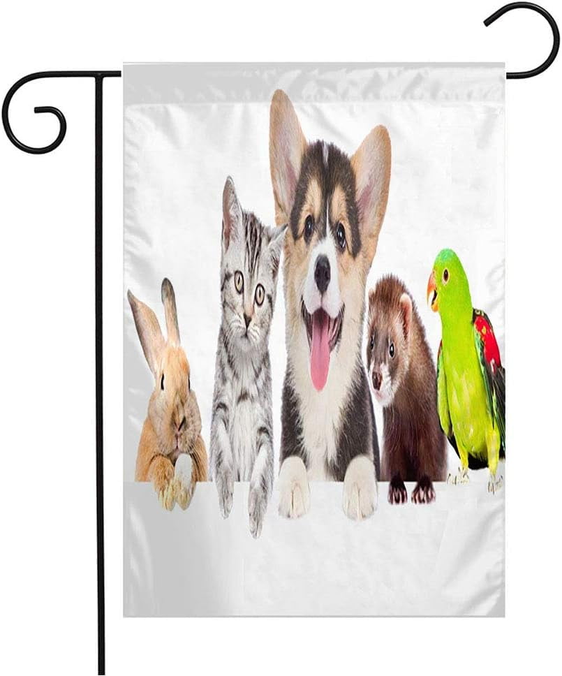 Garden Flag Welcome Flag Camera Group Nature Pets Together Pet Over ...