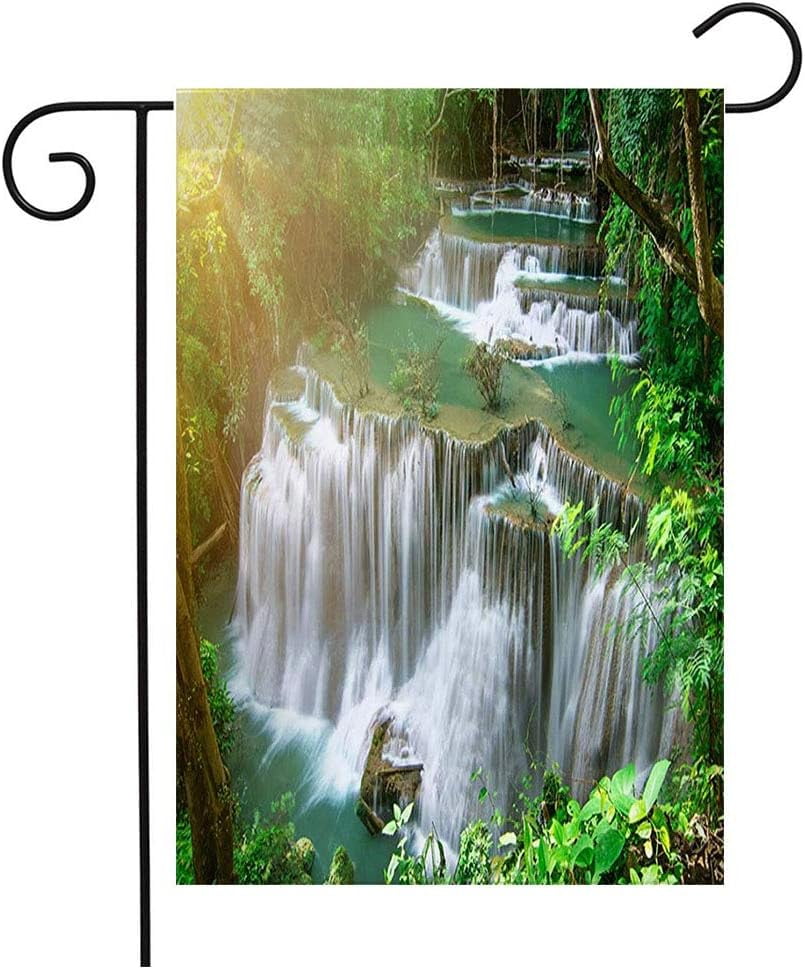 Garden Flag Welcome Flag Hui Mae Khamin Waterfall Torrent Tropical ...