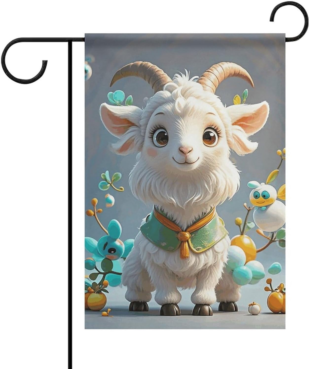 Garden Flag Welcome Garden Flags Cute Goat 12x18 Inch Double Sided ...