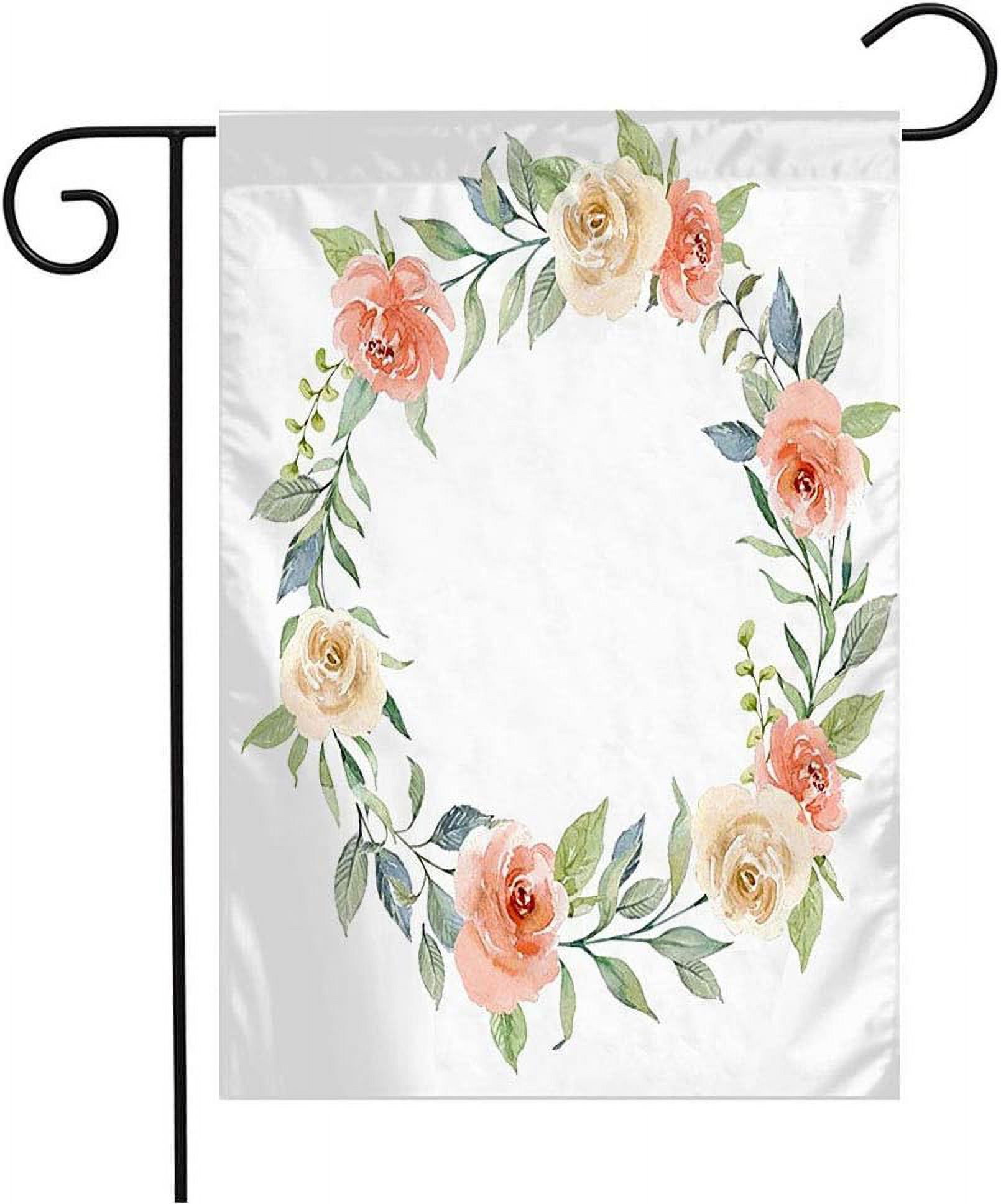 Garden Flag Welcome Flag Invitation Flower Blossom Watercolor ...