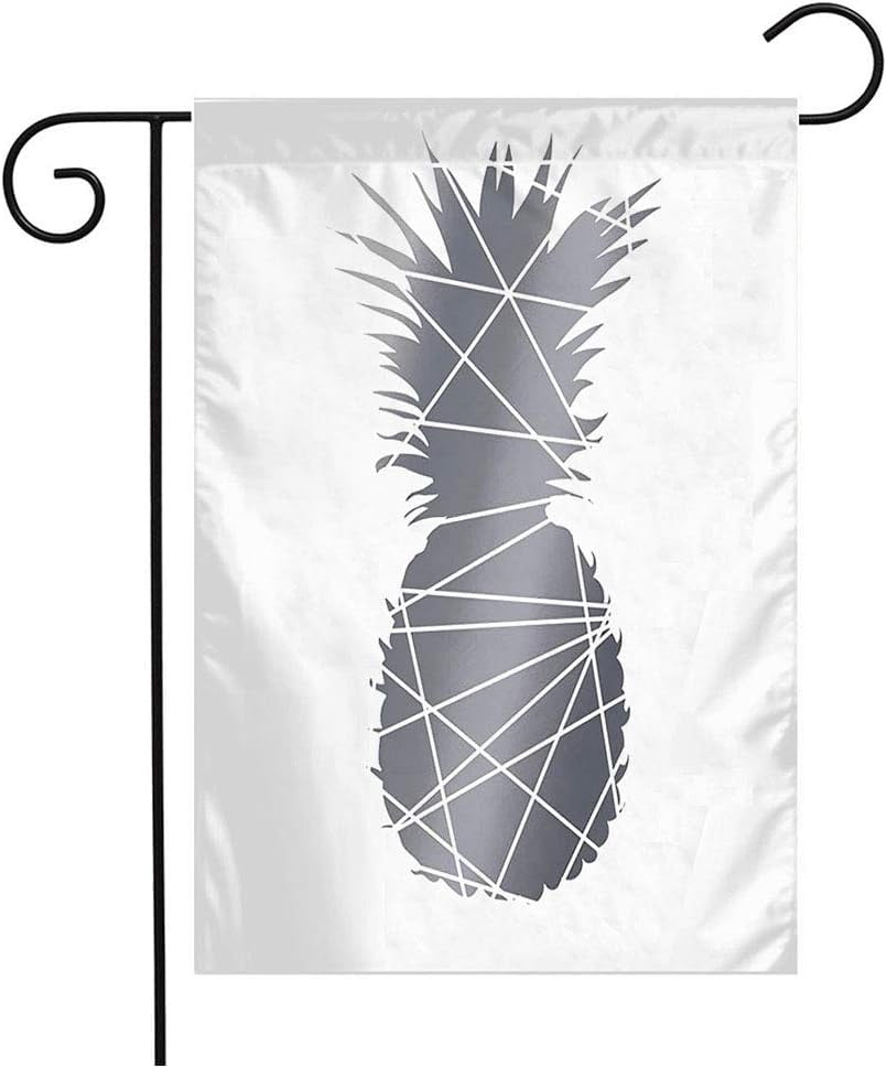 Garden Flag Welcome Flag Pineapple Black White Abstract Food Drink ...