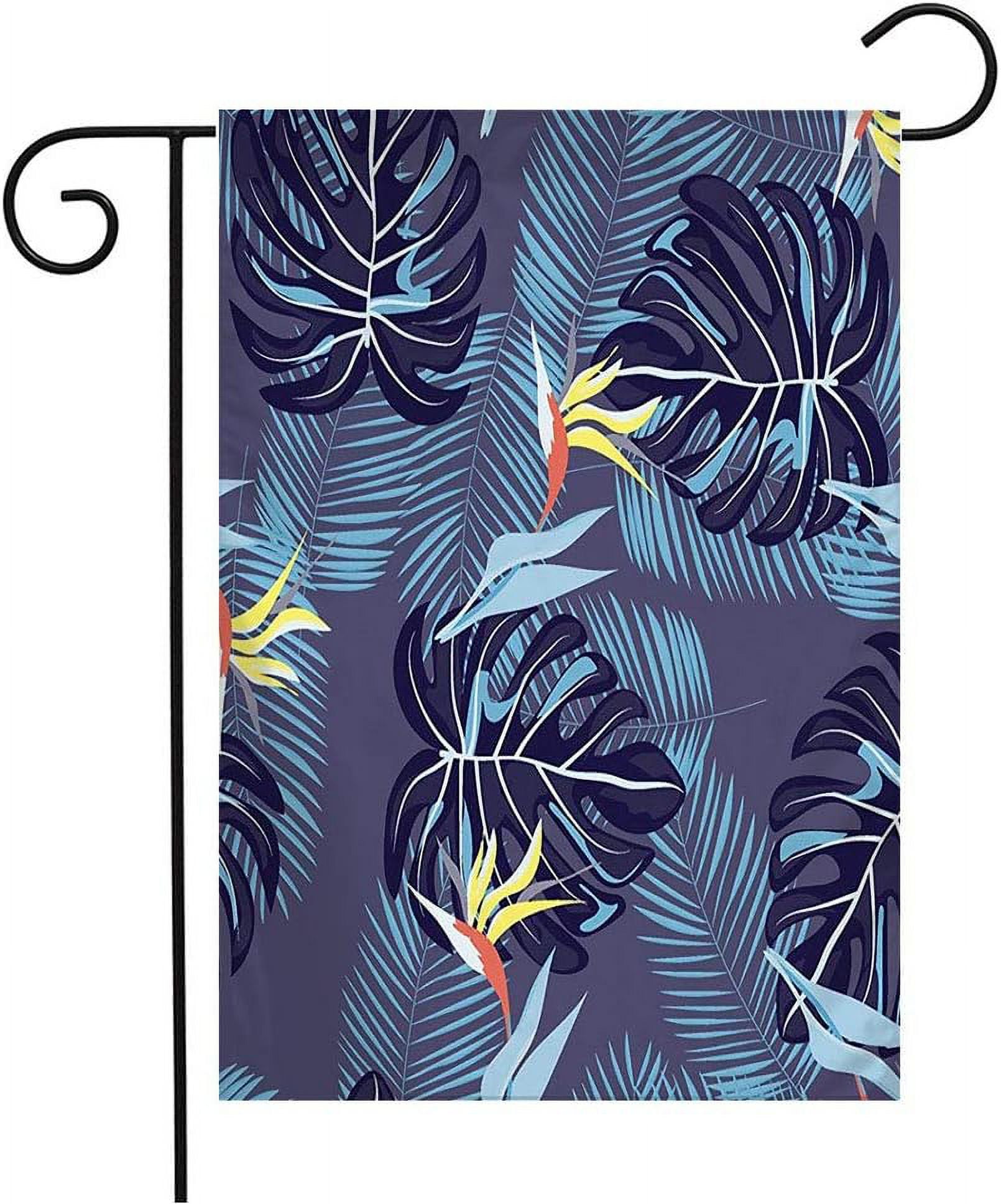 Garden Flag Welcome Flag Realistic Garden Leaf Hibiscus Flora Bloom ...