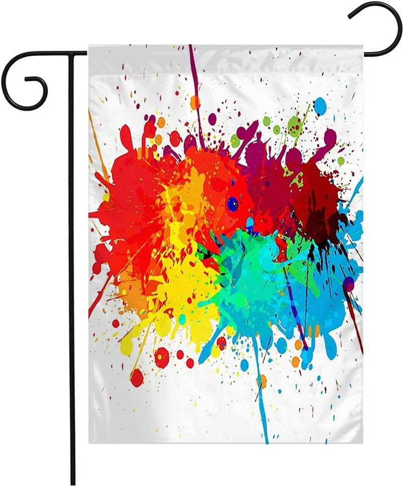 Garden Flag Welcome Flag Spray Abstract Element Splat Green Grunge ...