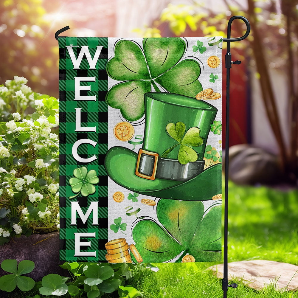 Garden Flag Welcome St. Patrick's Day Irish Paddy's Day Shamrock ...