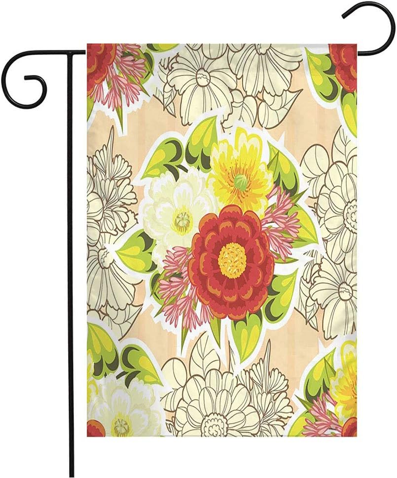 Garden Flag Welcome Flag Swirl Abstract Seamless Pattern Foliage ...