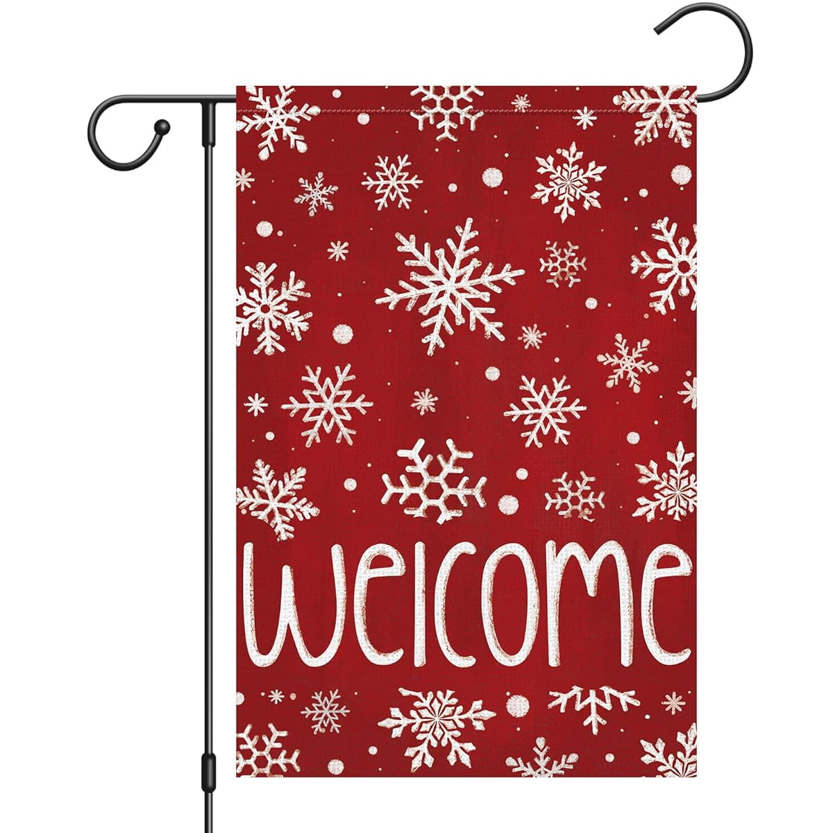 Garden Flag Welcome Winter Snowflake Flag Outdoor Seasonal Holiday ...