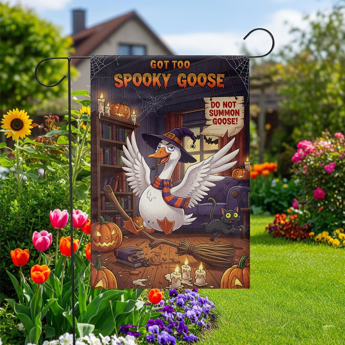 Garden Flag Winter Goose Flag, Spooky Witch Decor -, 12x18 POLE NOT ...