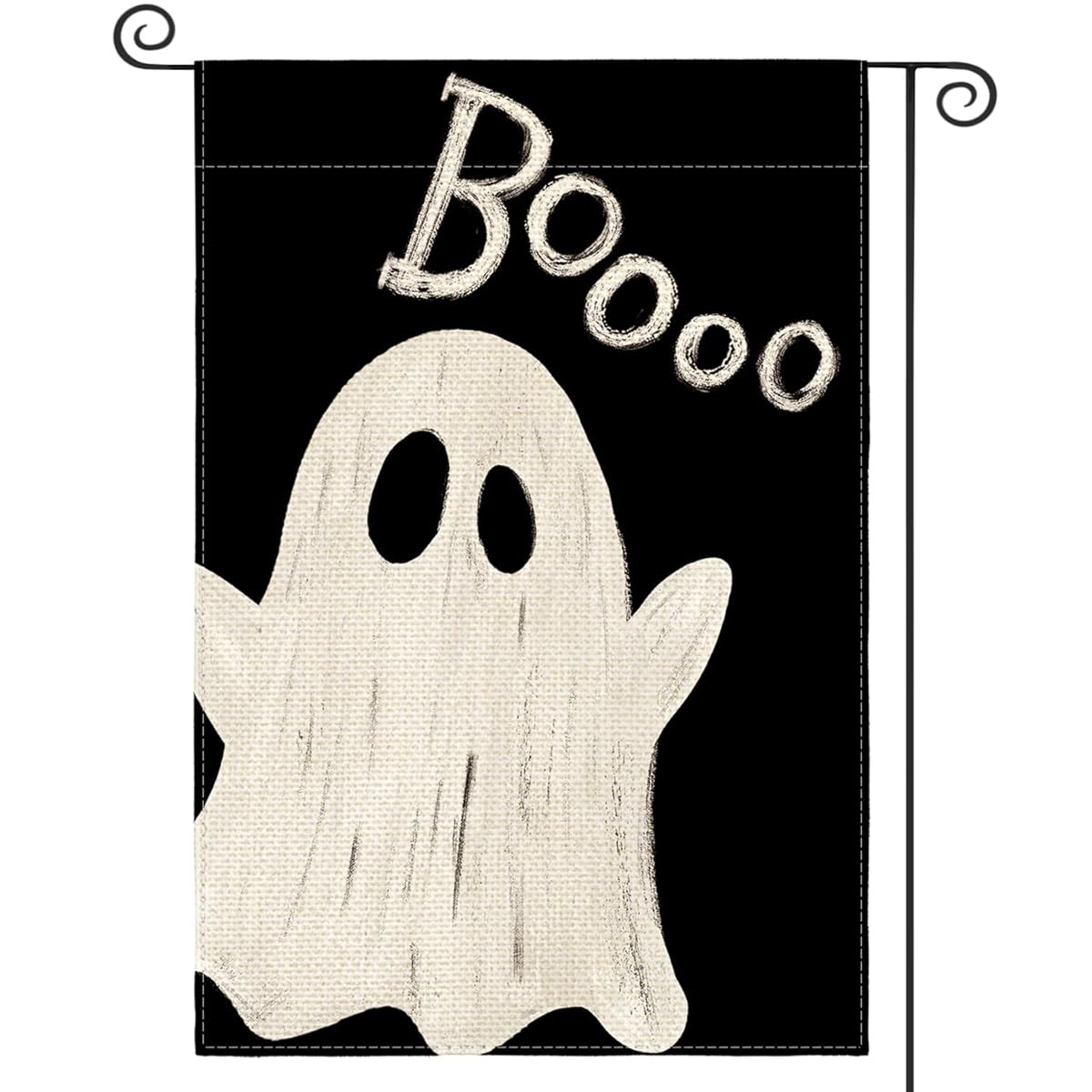 Garden Flag Winter Holiday Ghost Flag Double Sided Outside, Boo Black ...
