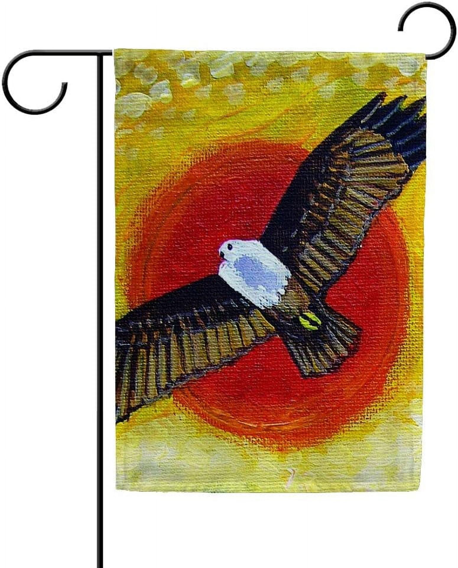Garden Flag Yard Sign Decoration Art Painting Lucky Eagle Greeting Sign ...