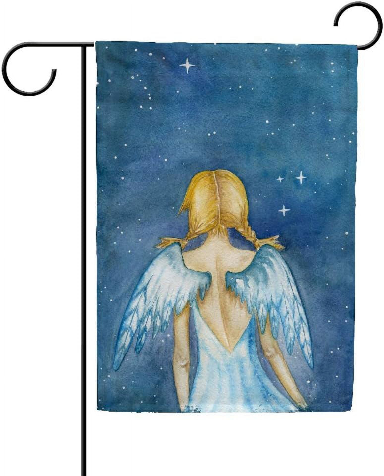 Garden Flag Yard Sign Decoration Beautiful Angel Wings Greeting Sign ...