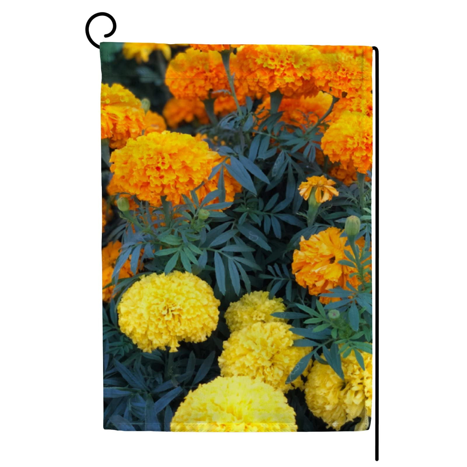 Garden Flag Yard Sign MMF7 Yellow Orange Marigolds Greeting Sign ...