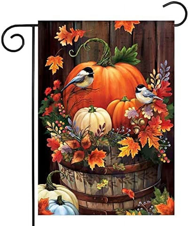 Garden Flags 12x18 Double Sided for Outside, Halloween Pumpkin Yard ...
