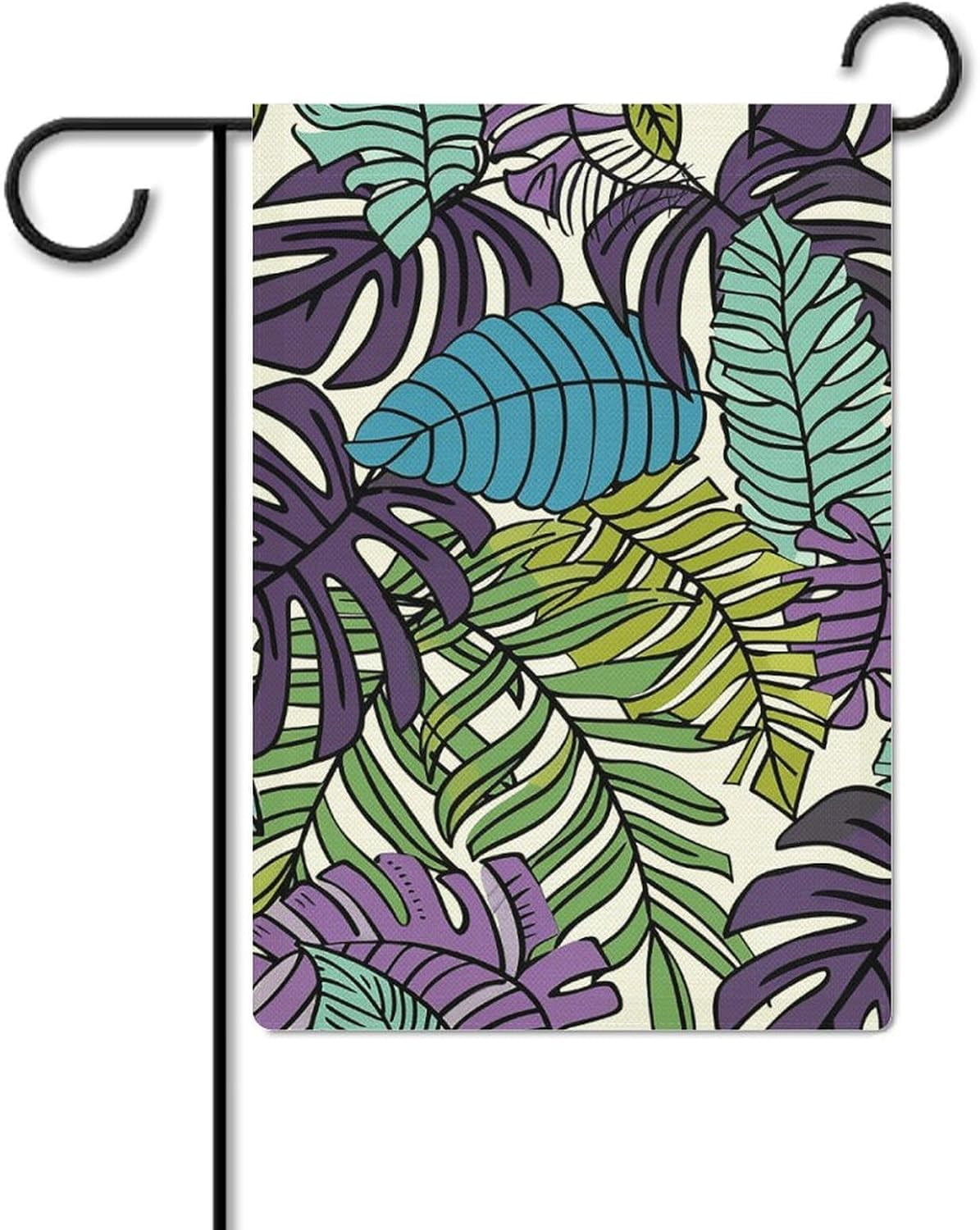 Garden Flags 12x18 inch Double Sided Tropical Leaves Pattern Yard Flags ...
